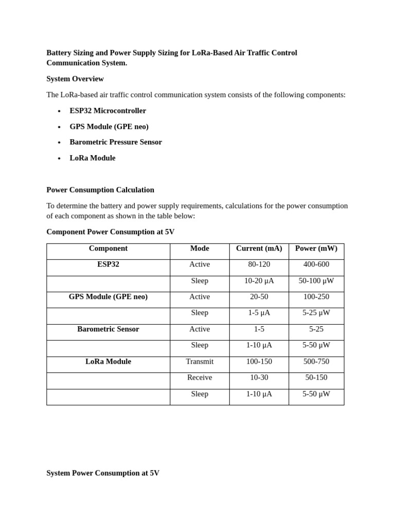 Battery Sizing and Power Supply Sizing For LoRa | PDF | Power Supply ...