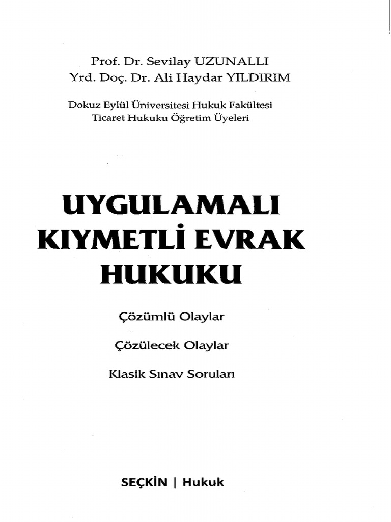 Kıymetli Evrak Uygulamalı-Sevilay Uzunallı | PDF