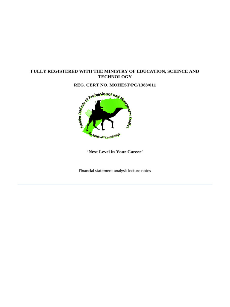 Financial Statement Analysis Lecture Notes | PDF | Income Statement ...