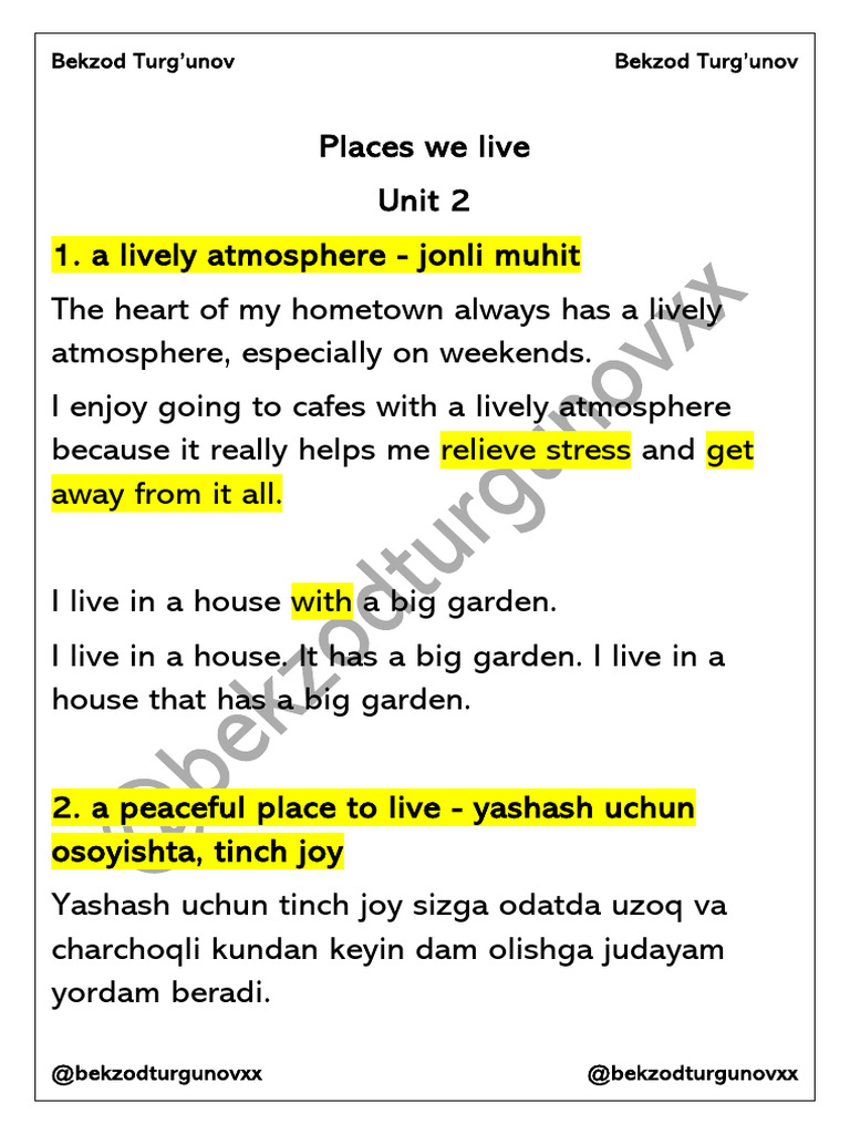 Places We Live Unit 2 | PDF | Chess Theory | Chess