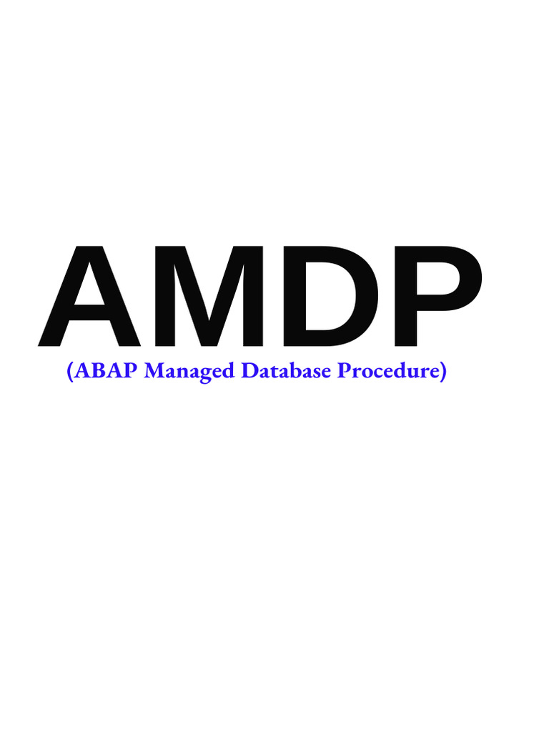 AMDP (ABAP Managed Darabase Procedure) | PDF | Parameter (Computer Programming) | Databases