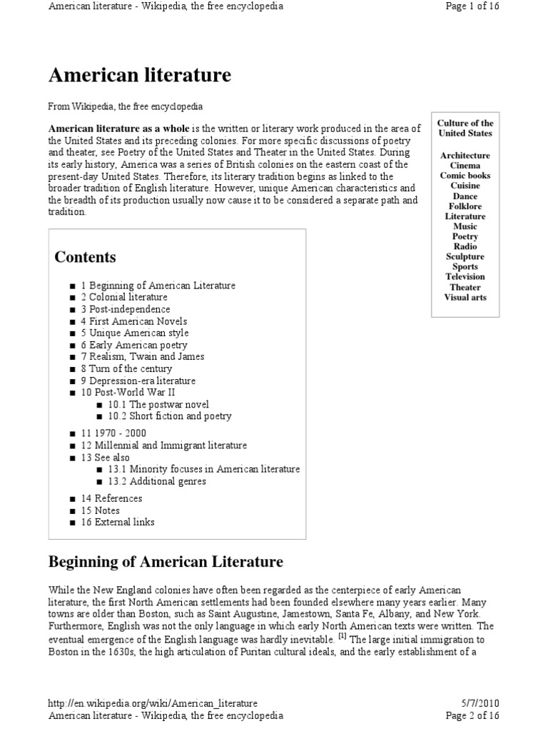 American literature: American literature as a whole is the written or ...