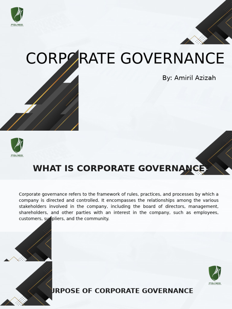 Understanding Corporate Governance Essentials | PDF | Governance ...