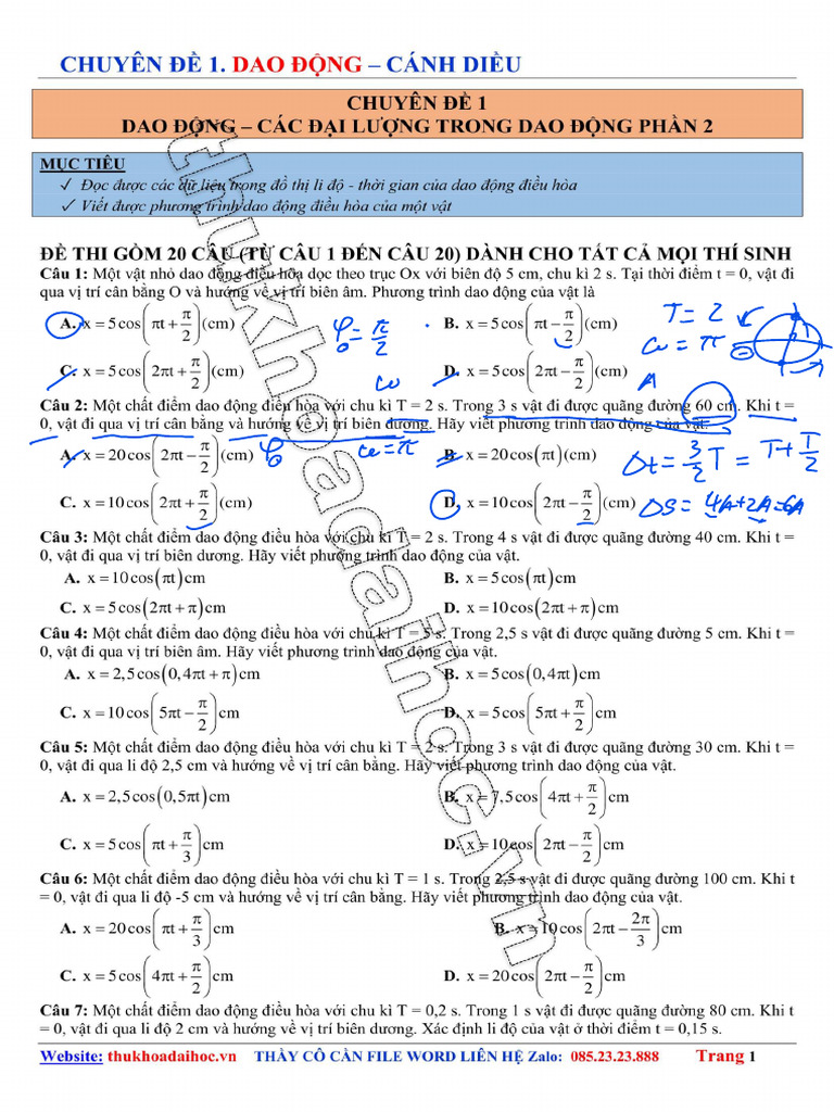 Cac Dai Luong Trong Dao Dong Dieu Hoa Phan 2 | PDF
