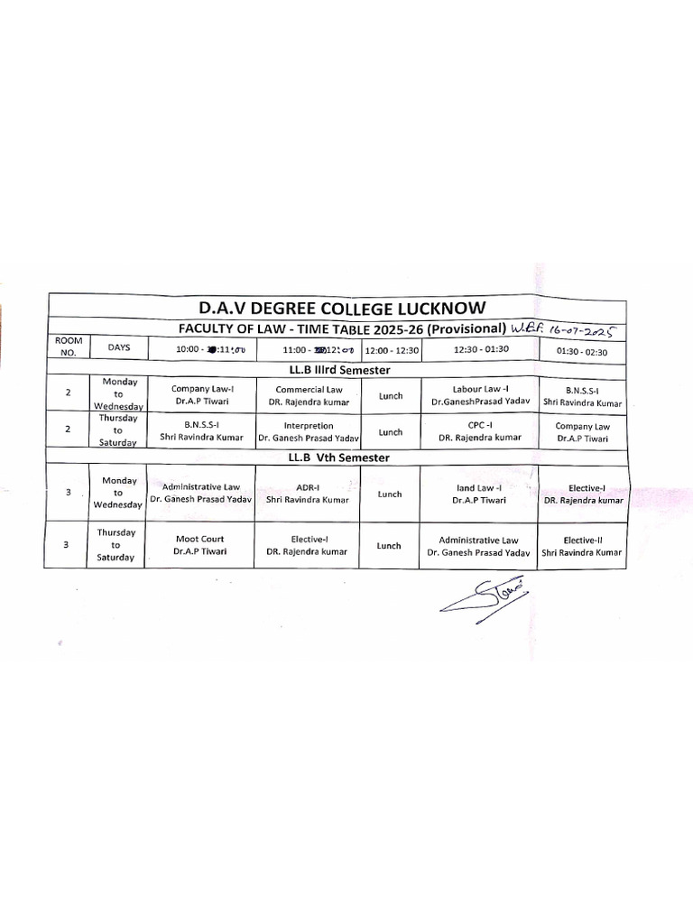 Time-Table 3rd& 5th Sem 2025-26 | PDF