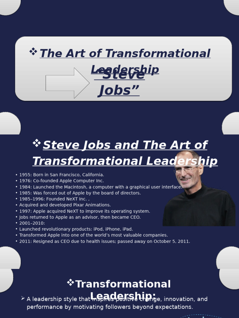 Presentation On Stev Jobs | PDF | Apple Inc. | Steve Jobs