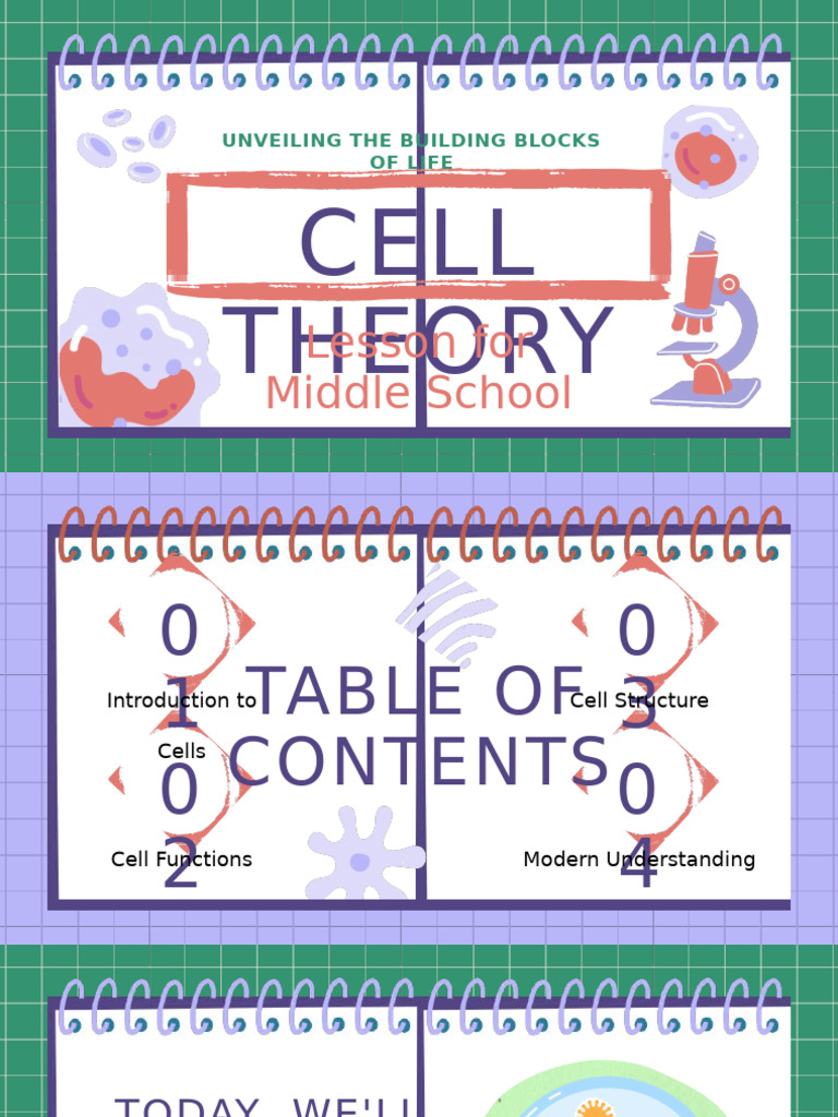 Illustrative Notebook Cell Theory Lesson For Middle School | PDF | Cell ...