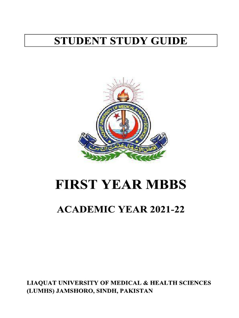 Study Guide 1ST Year MBBS 2021-2022 | PDF | Cell (Biology) | Cell Biology