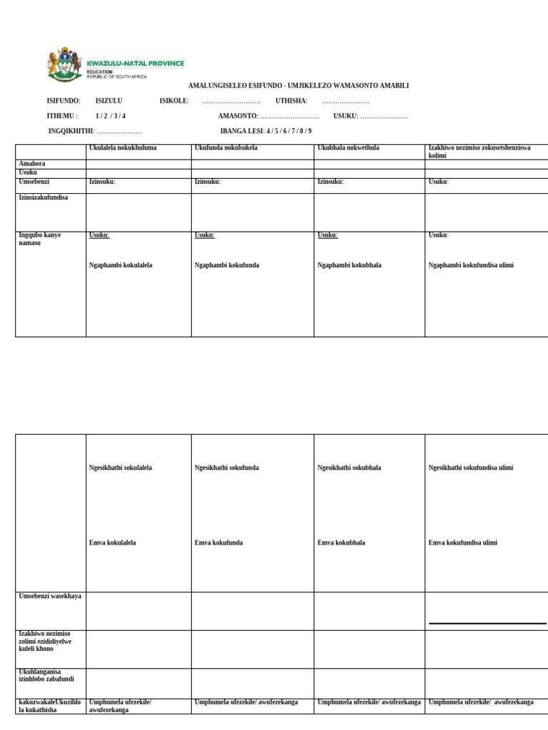 Uhlaka Lokubhala Ulimi lweZizulu | PDF