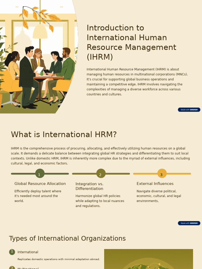 Introduction To International Human Resource Management IHRM | PDF ...