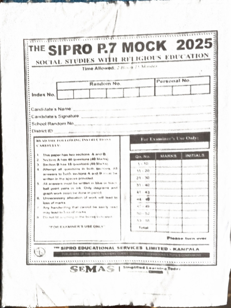 Mock SST Sipro 2025 | PDF