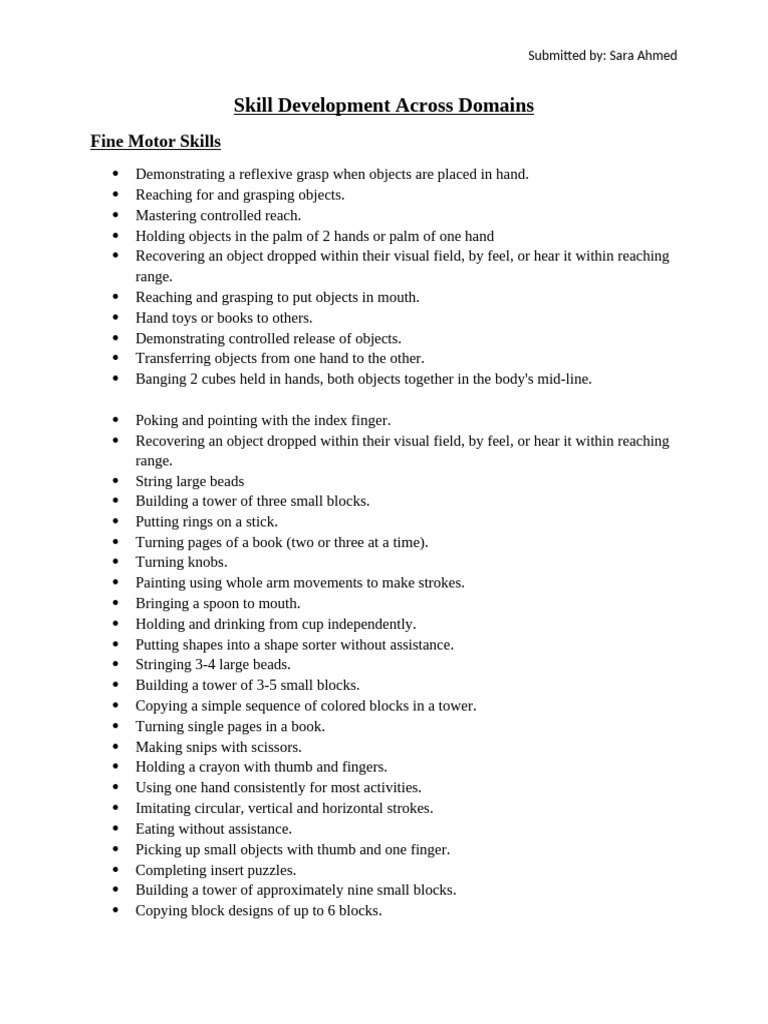Fine Motor Skill Development Activities | PDF