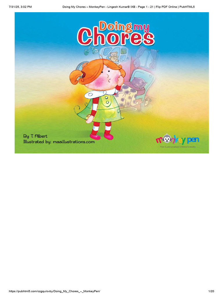 Doing My Chores - MonkeyPen - Lingesh KumarB IXB - Page 1 - 21 - Flip PDF Online - PubHTML5 | PDF
