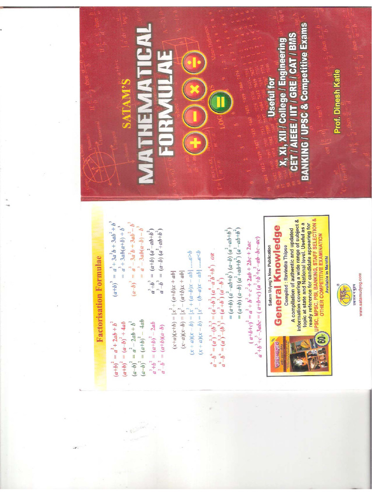 Mathematics Formulas | PDF
