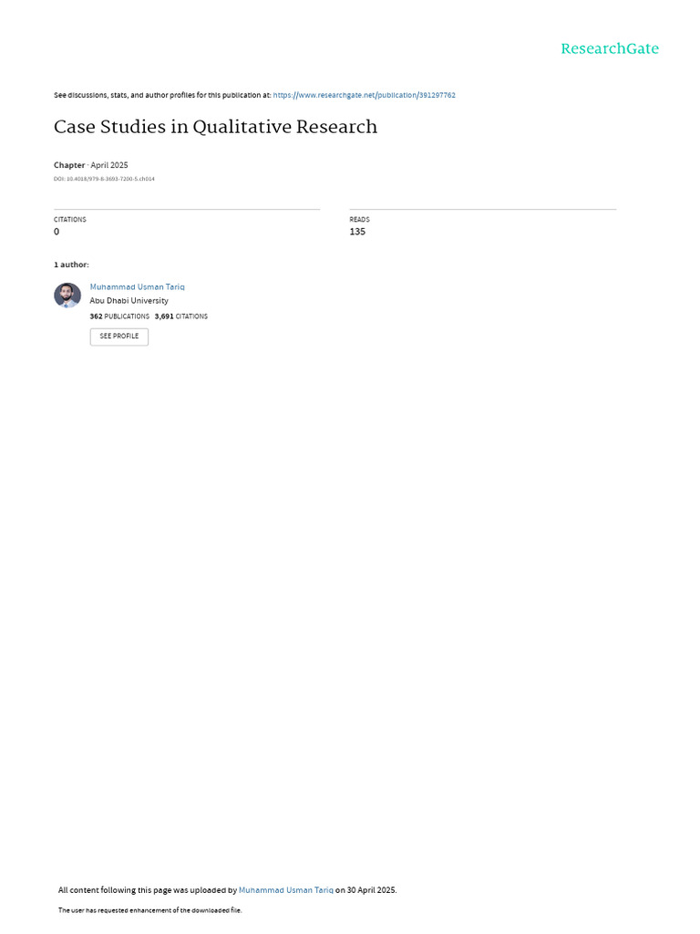 Case Studies in Qualitative Research | PDF | Qualitative Research ...