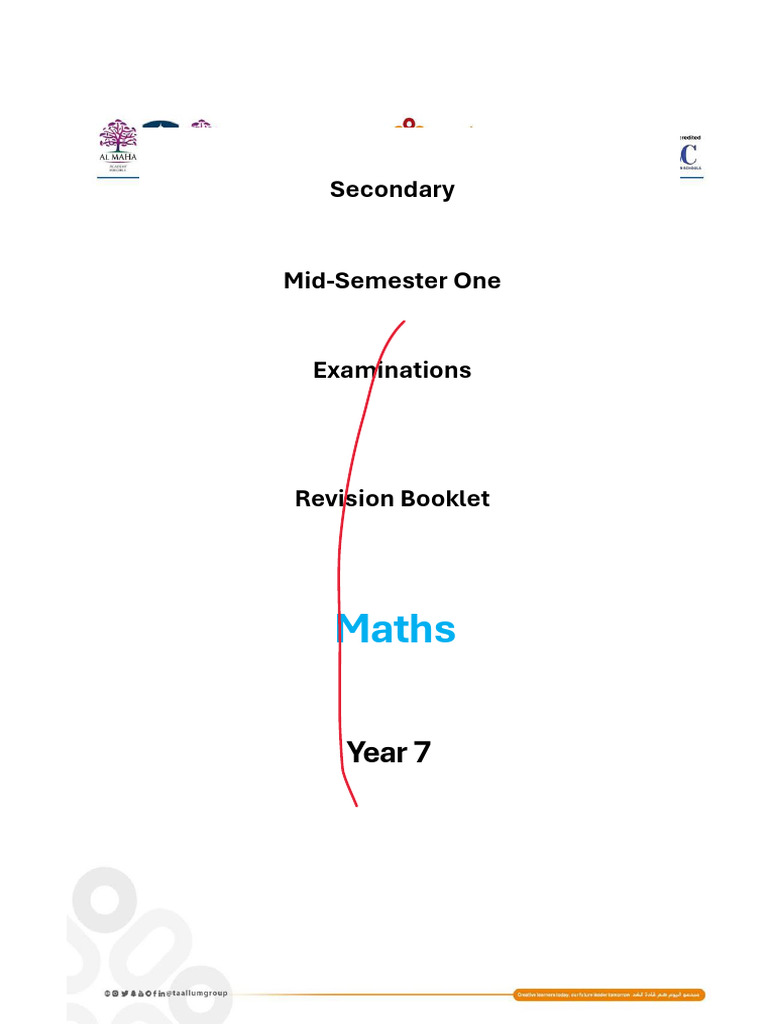 Maths Y7 MS1 LO & Revision Booklet 2024-5 | PDF | Multiplication | Numbers