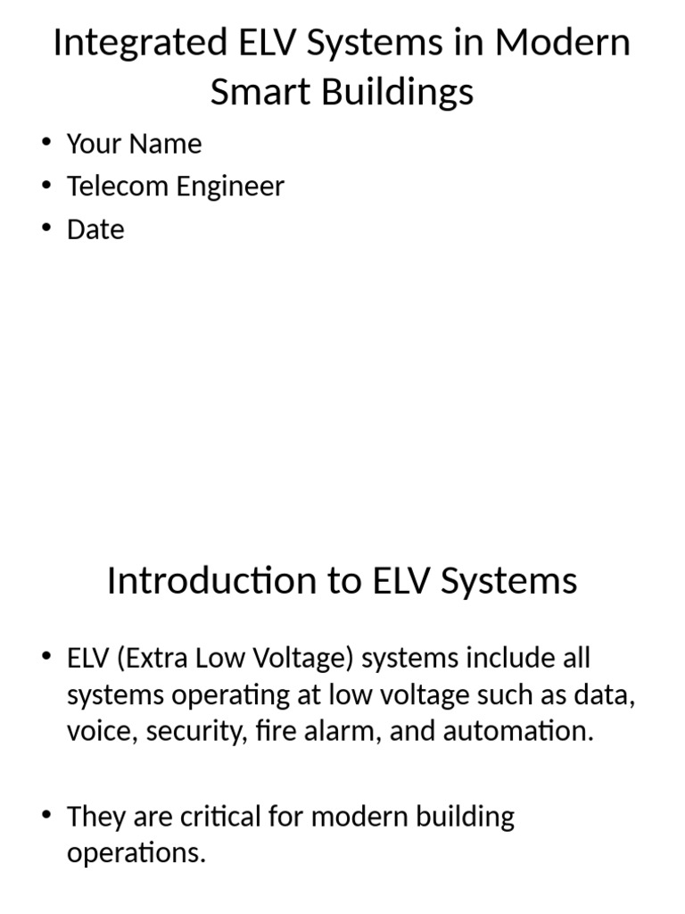 Integrated ELV Systems Presentation | PDF