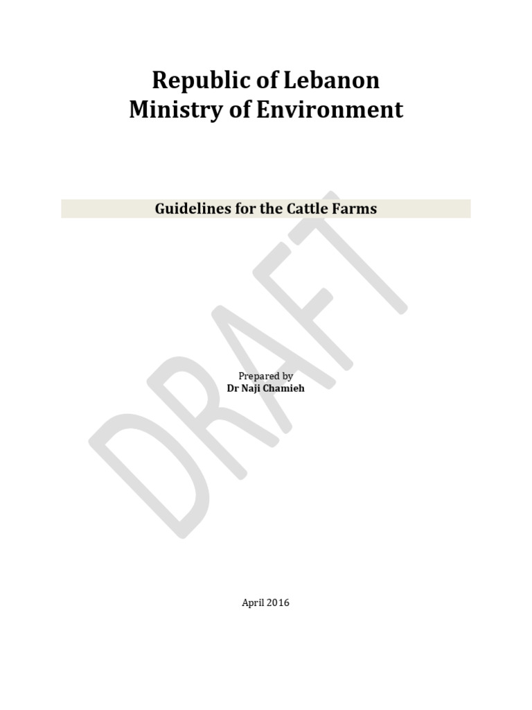 Cattle Farm Guidelines-Draft | PDF | Dairy Cattle | Dairy Farming