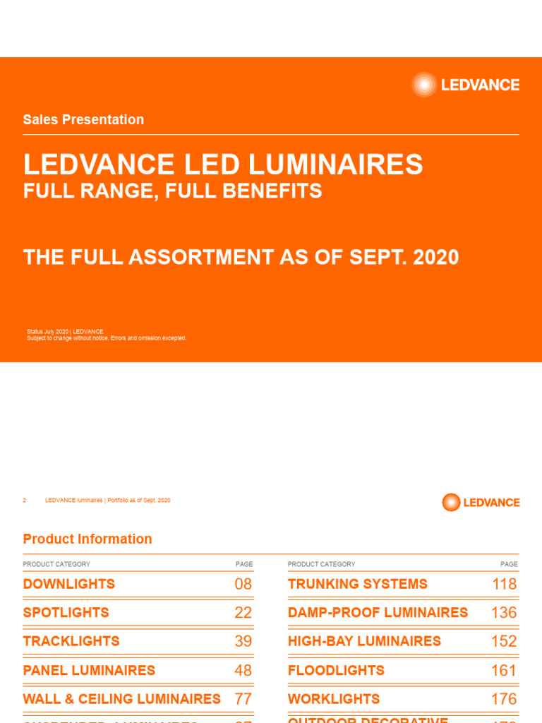 LEDVANCE Luminaires - The Full Assortment - August 2020 | PDF ...