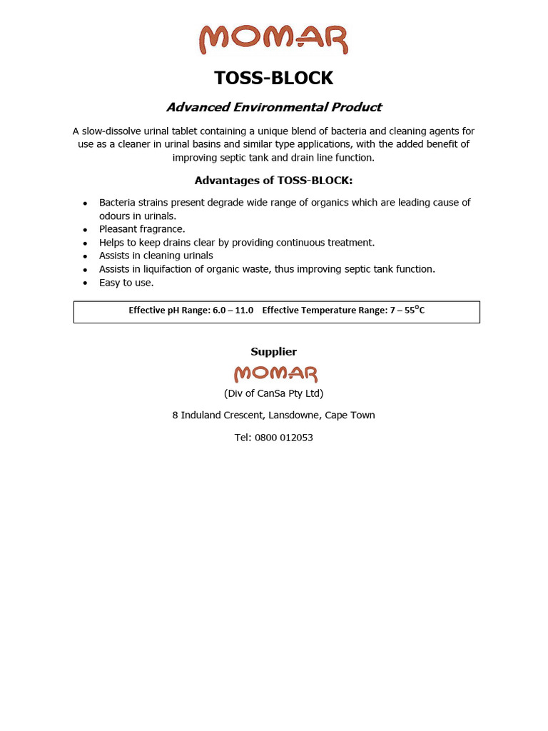 Momar Toss Block | PDF