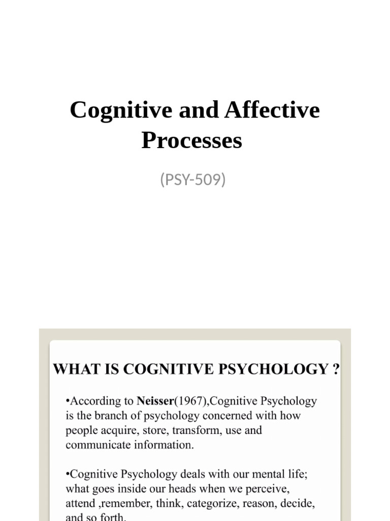 Cognitive and Affective Processes 1 | PDF | Psychology | Cognition