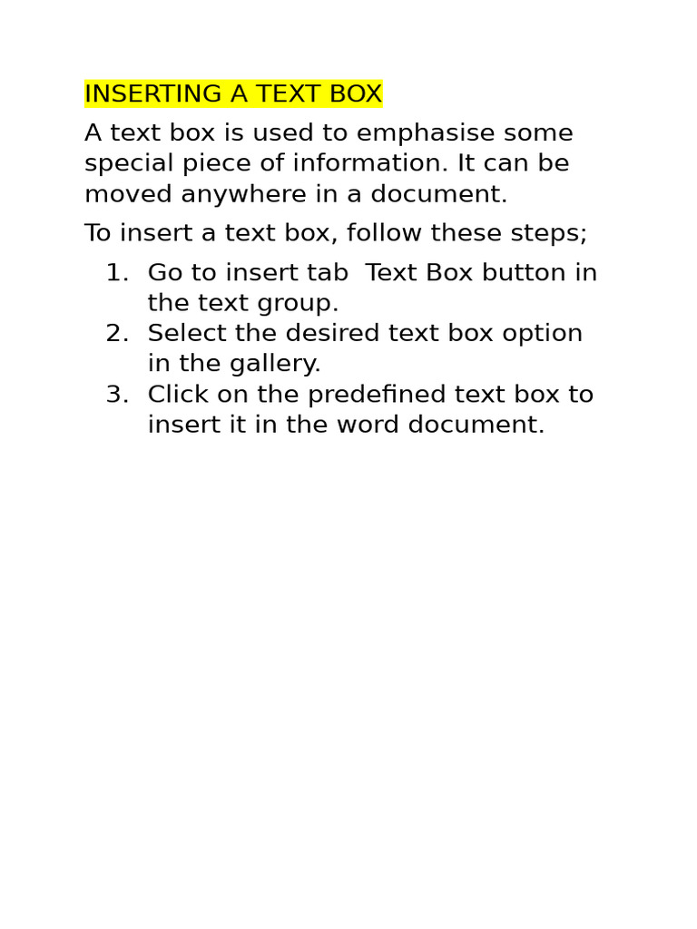 How to Insert a Text Box in Word | PDF