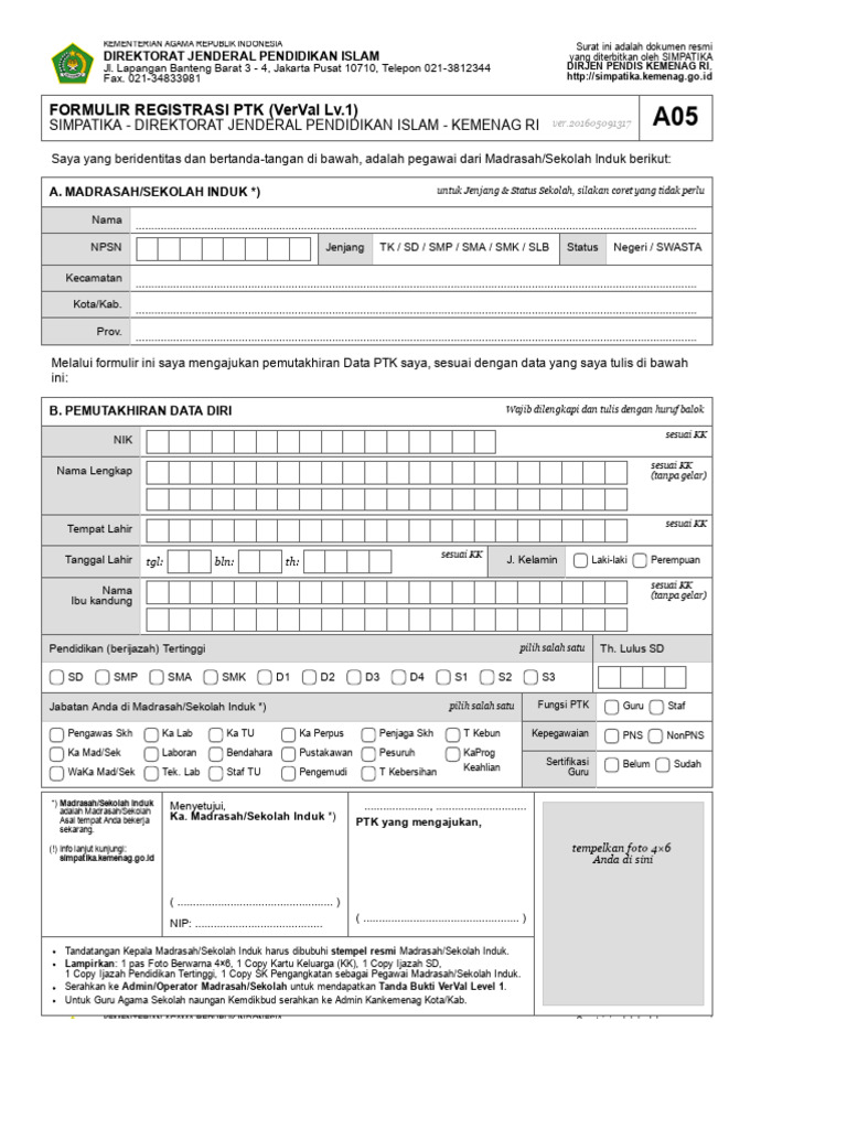 Formulir A05 | PDF