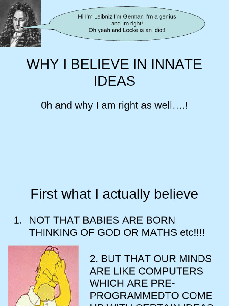 Leibniz on Innate Ideas Explained | PDF | Idea | Rationalism