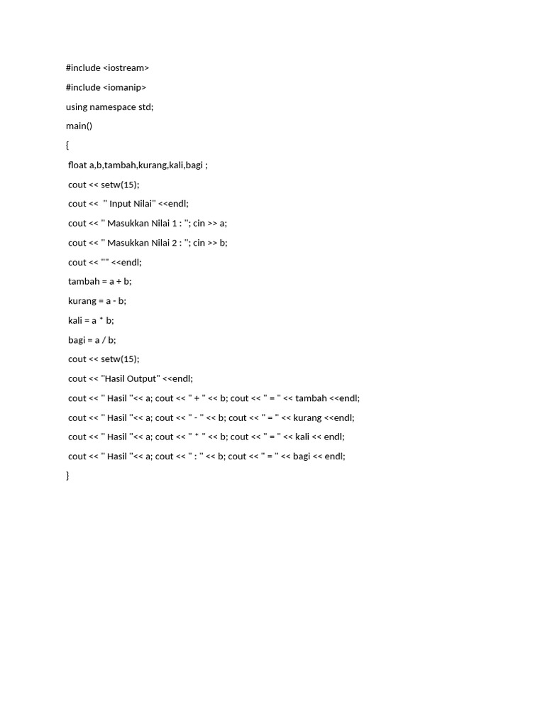 Tugas AlPro Kalkulator | PDF