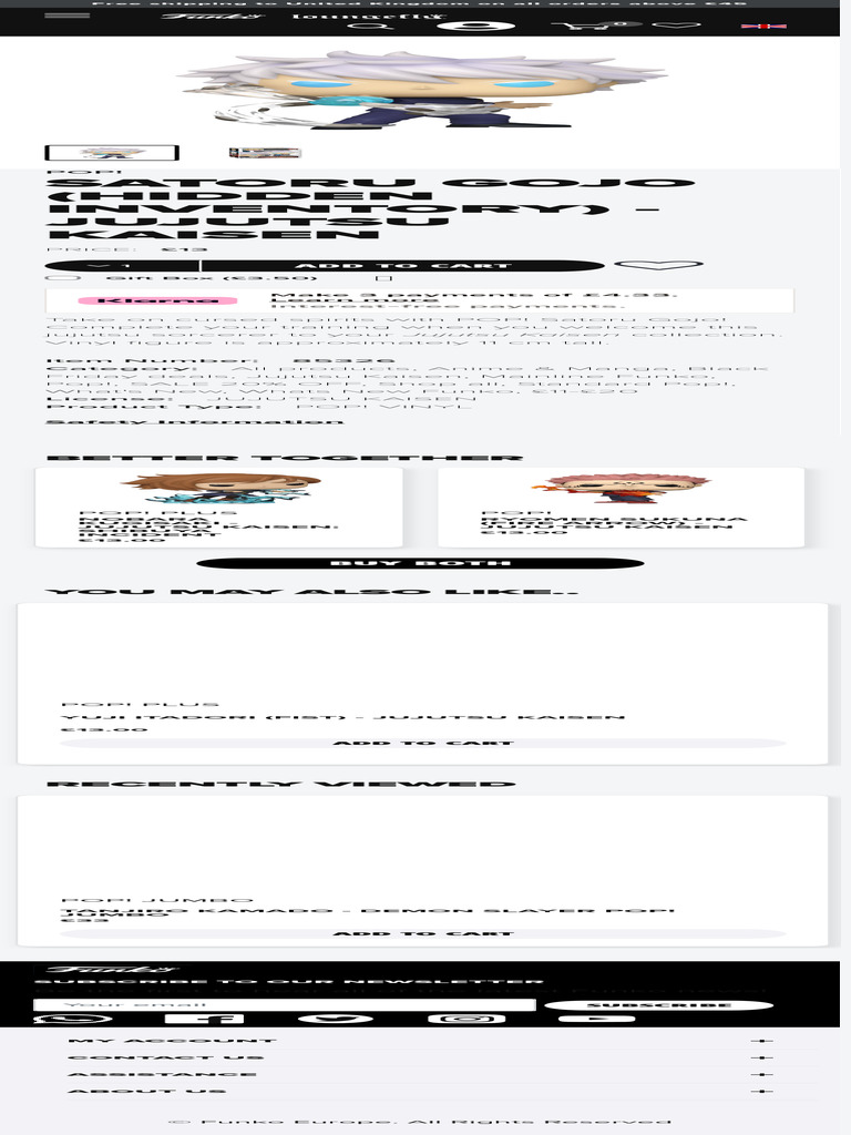 Satoru Gojo (Hidden Inventory) - Jujutsu Kaisen Pop! Vinyl | PDF