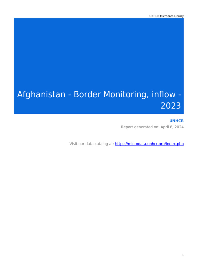 Ddi Documentation English 1103 | PDF | Afghanistan | United Nations High Commissioner For Refugees
