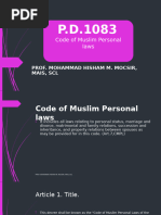 Code of Muslim Personal Laws (PD 1083) | PDF | Marriage | Husband