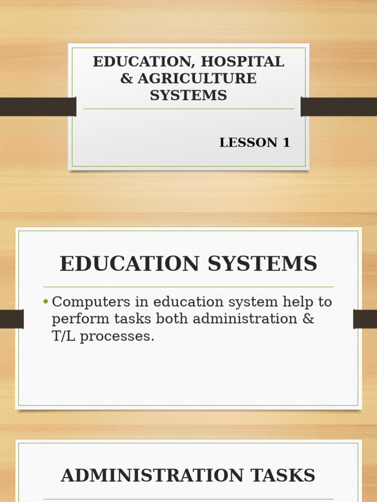 Education, Hospital & Agriculture Systems | PDF