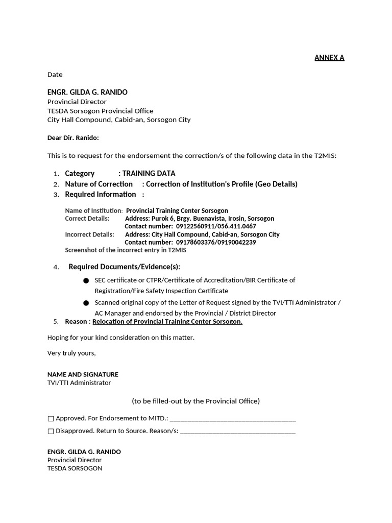 Annex A (Request Form) Docx | PDF