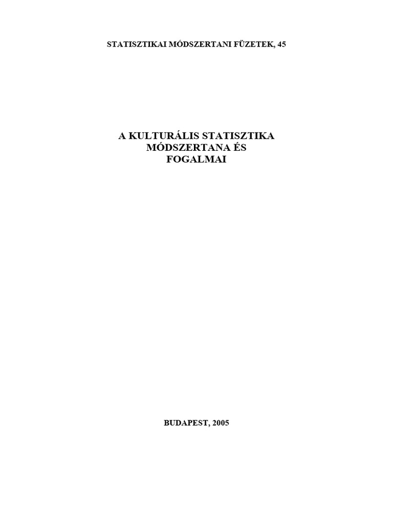 Kult Stat Módszertana | PDF