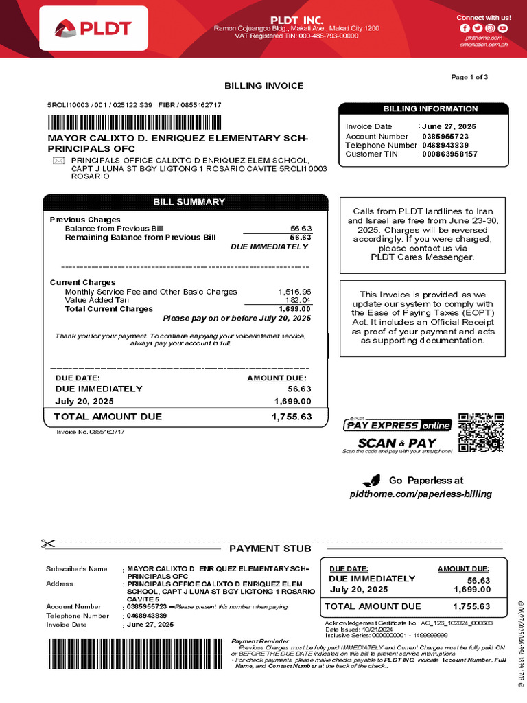 July 2025 - Billing (SH) | PDF | Banks | Payments