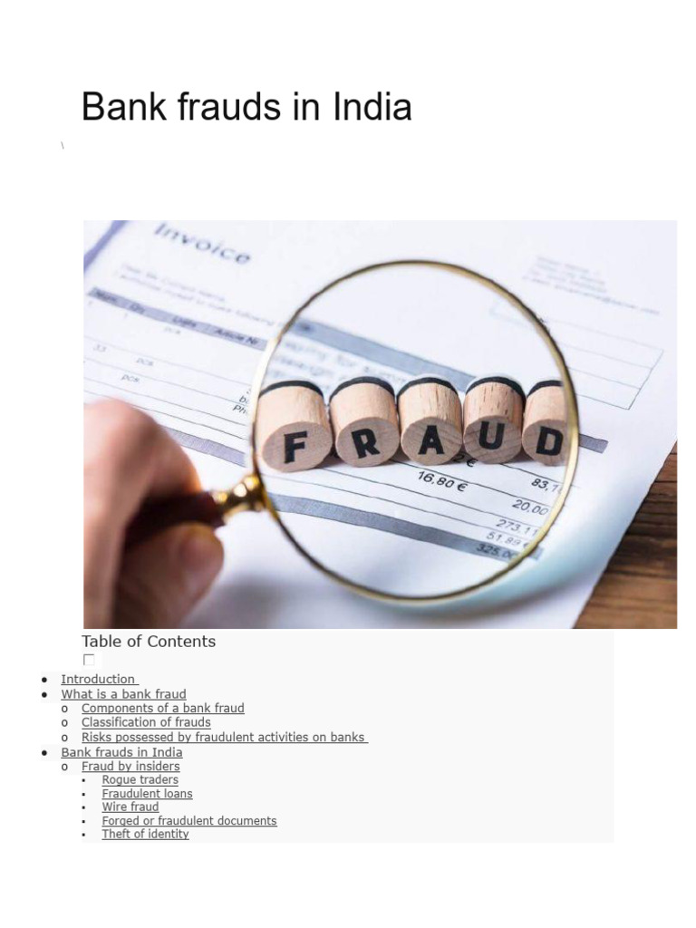Bank Frauds in India - An Article | PDF | Fraud | Crimes