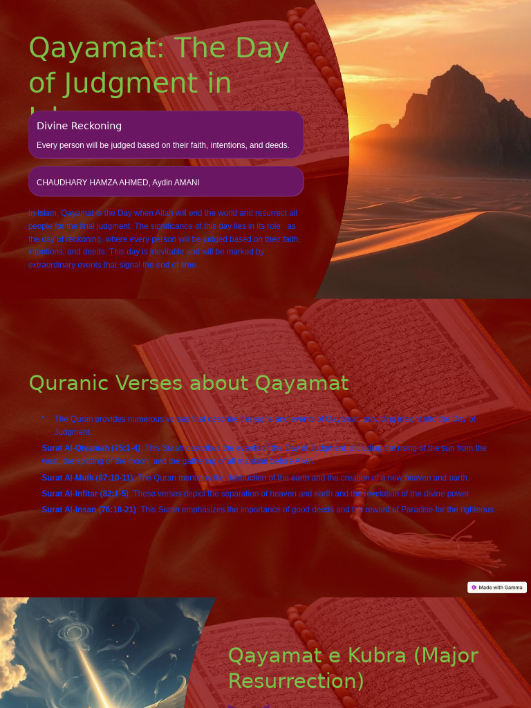 Qayamat The Day of Judgment in Islam | PDF | Afterlife | Last Judgment
