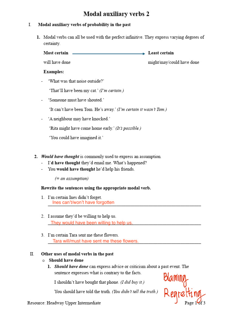 Modal Auxiliary Verbs 2 | PDF | Verb | Morphology