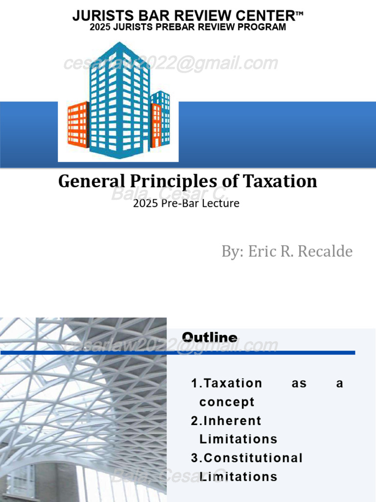 Presentation On Gen. Principles Tax Remedies Jurisdictions by Prof ...