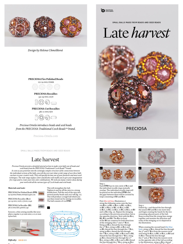 Step-by-Step Seed Bead Ball Tutorial | PDF | Crafts