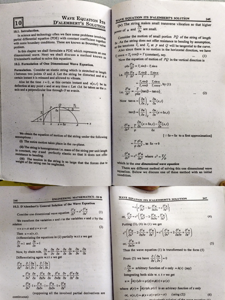 Wave Equation Its Dalemberts Solution | PDF | Wave Equation | Equations