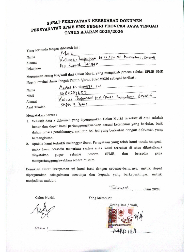 Surat Kebenaran Dokumen | PDF