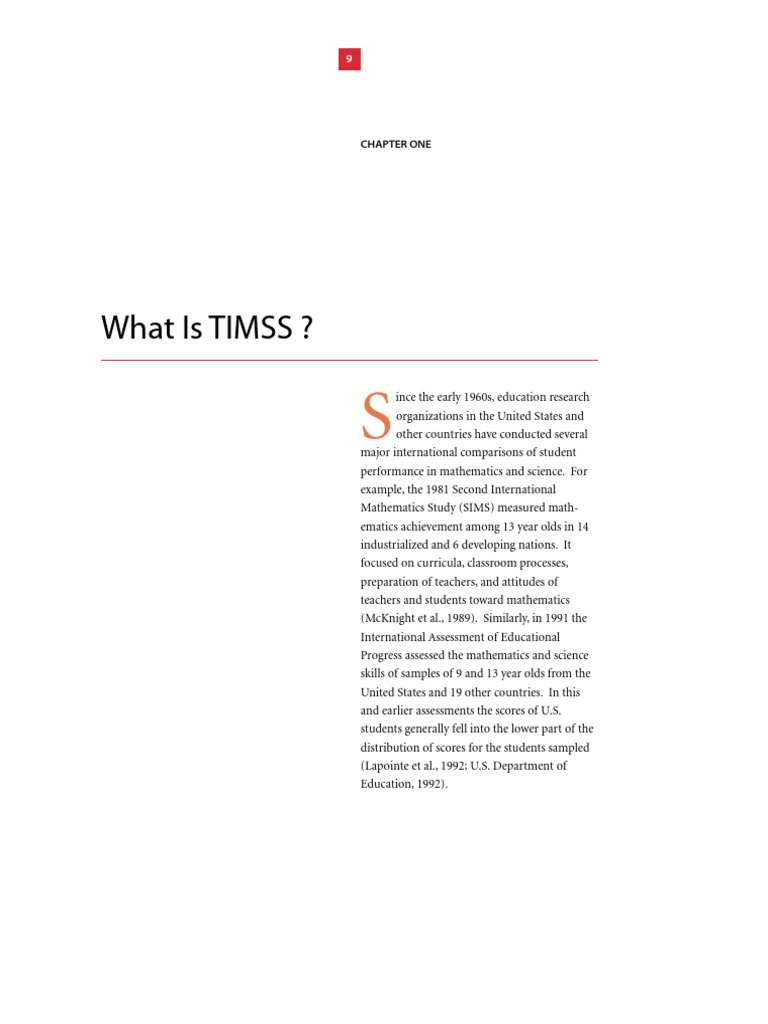 Global Perspectives For Local Action Using TIMSS T... - (CHAPTER 1 What Is TIMSS) | PDF ...