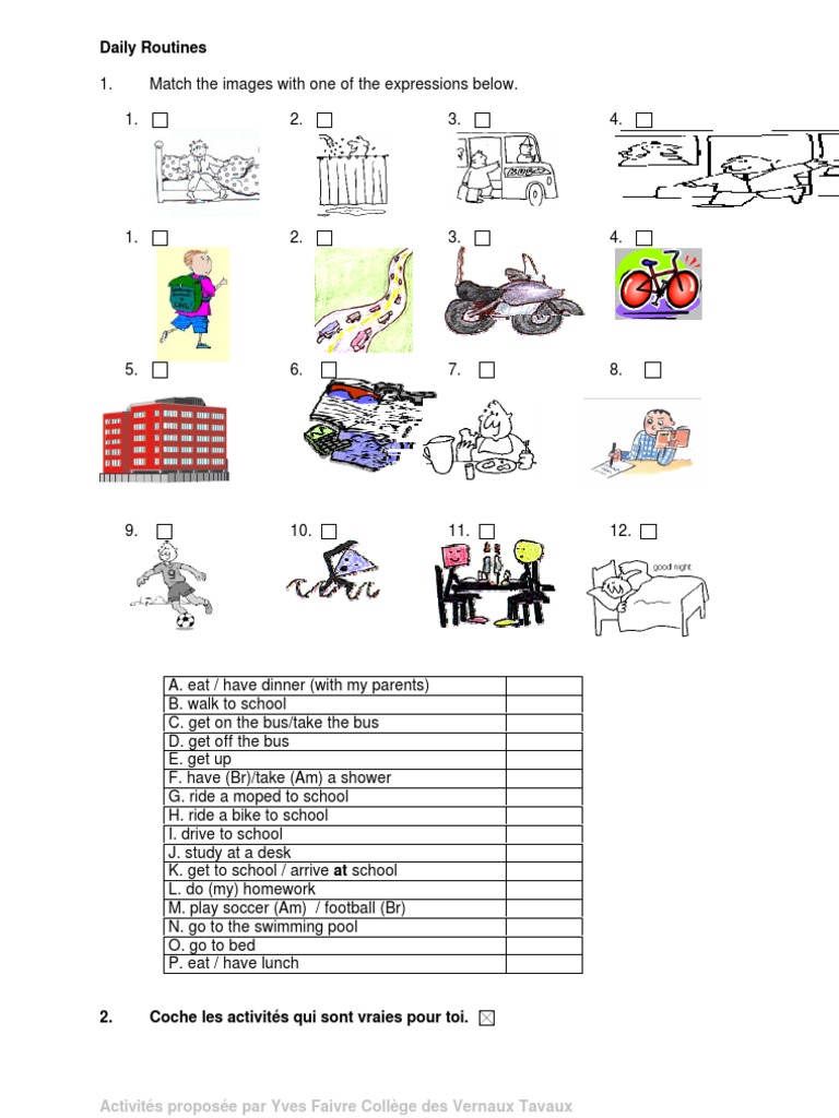 Microsoft Word Daily Routines - Doc Yves Faivre 1 | PDF | Foreign ...