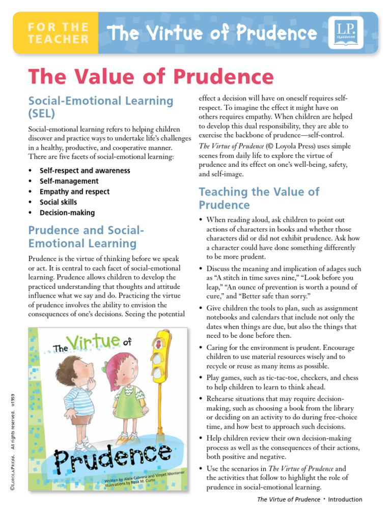 Teaching Kids the Value of Prudence | PDF | Prudence | Psychology