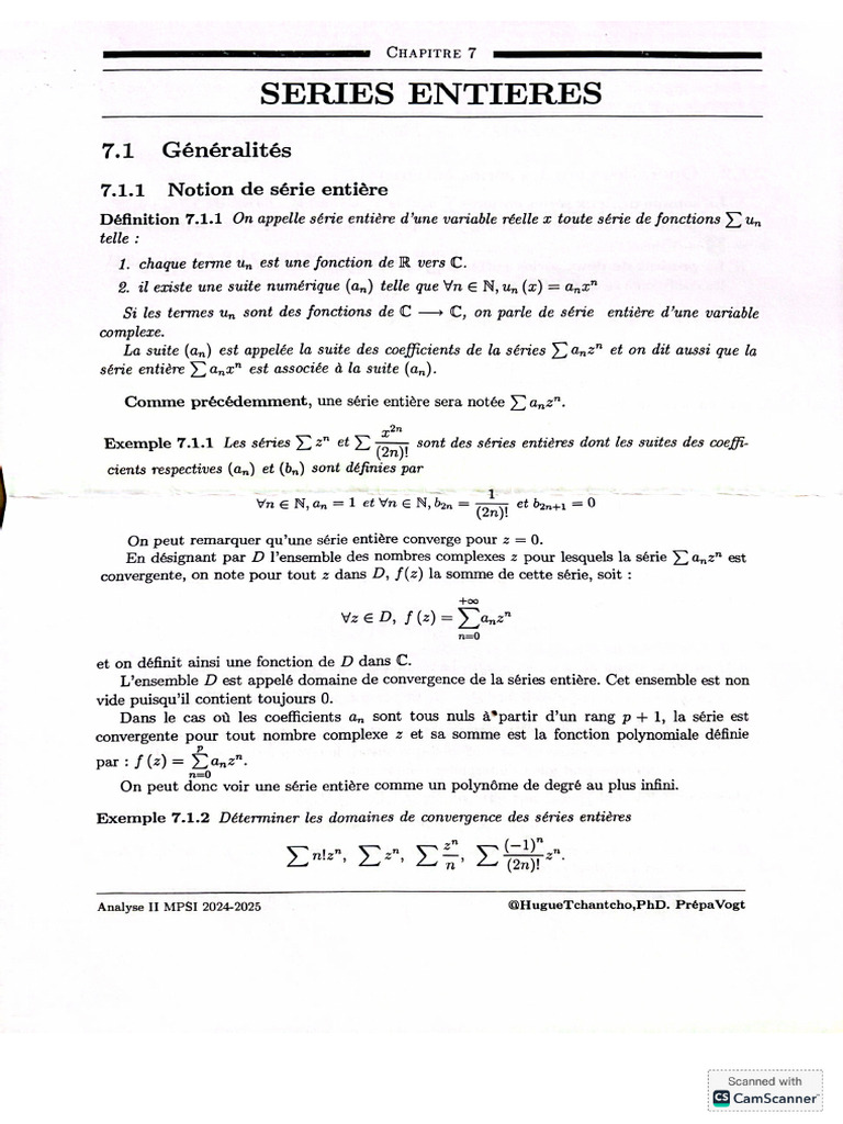 Series Entieres | PDF