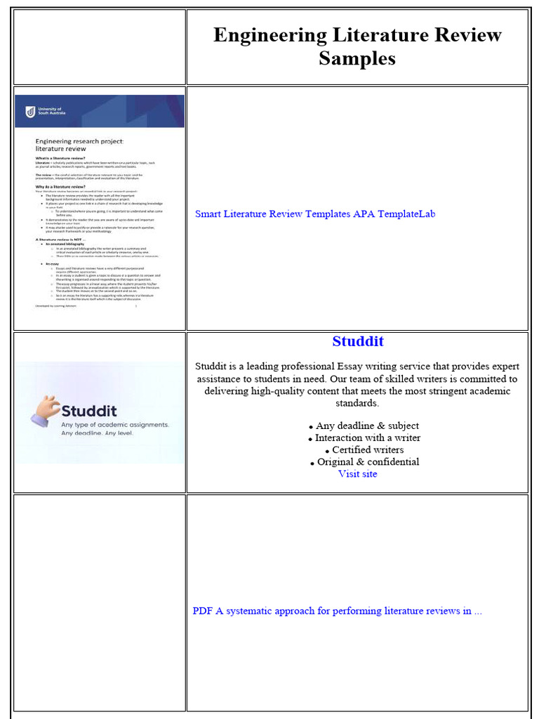 Engineering Literature Review Samples | PDF | Thesis | Essays