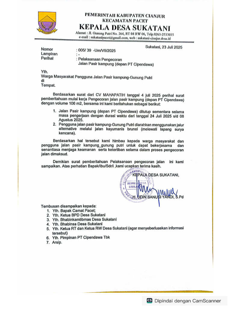 Pelaksanaan Cor Jln Paskam_pt Cipendawa | PDF