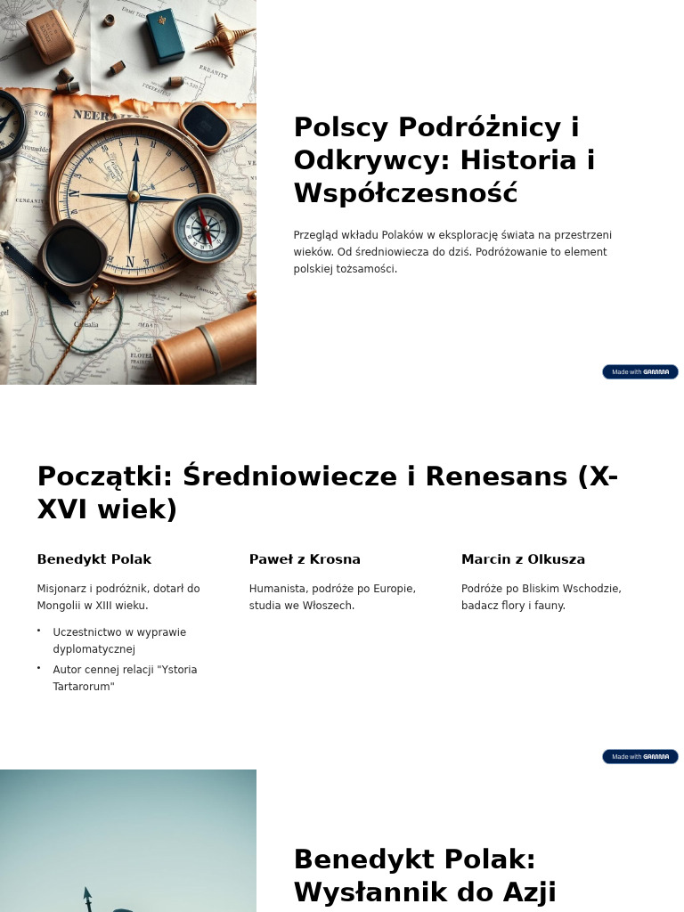 Polscy Podroznicy I Odkrywcy Historia I Wspolczesnosc | PDF